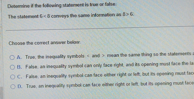 Solved Determine if the following statement is true or | Chegg.com