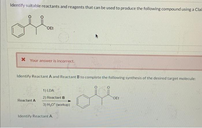 Solved Identify suitable reactants and reagents that can be | Chegg.com