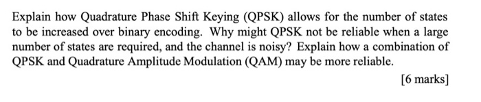 Solved Explain how Quadrature Phase Shift Keying (QPSK) | Chegg.com