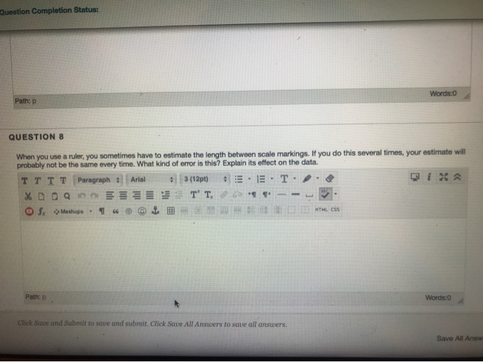 Question Completion Status: Words:0 Path:p QUESTION 8 | Chegg.com