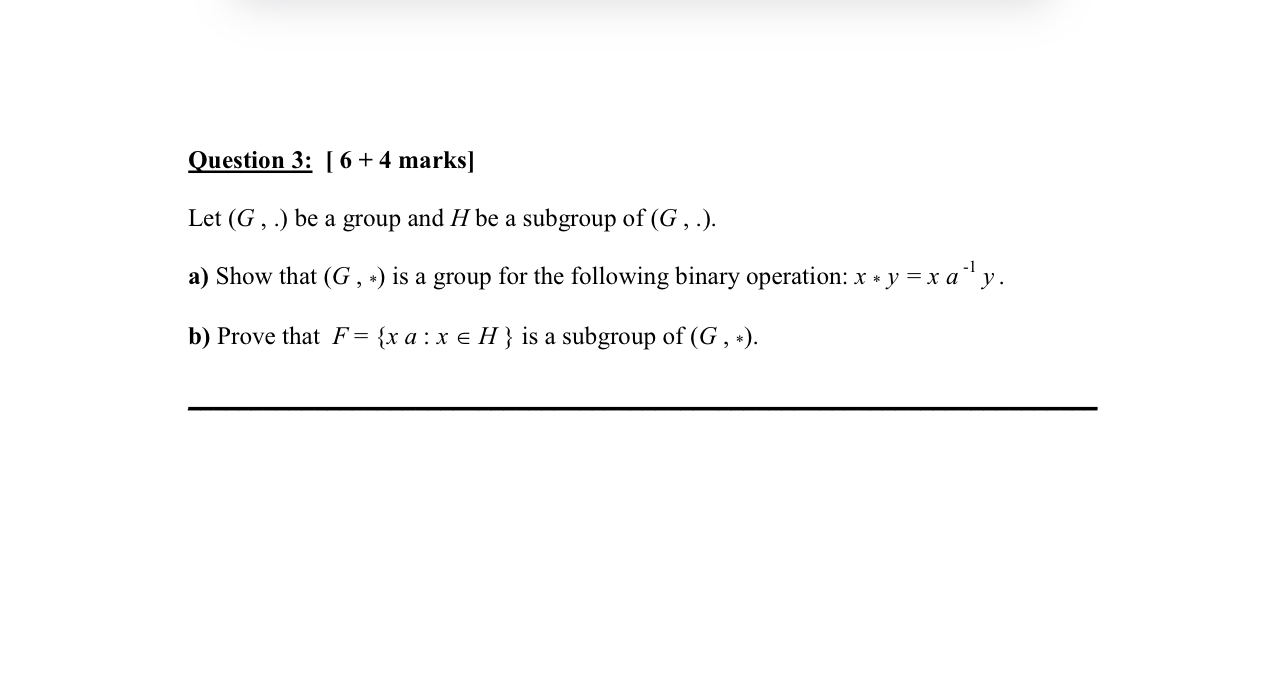 Solved Question 3: [ 6+4 ﻿marks]Let . | Chegg.com
