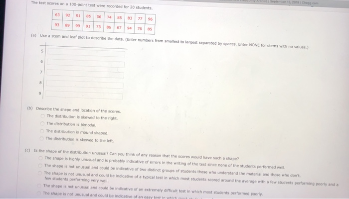 Solved Consider the following data set. obably Archive | Chegg.com