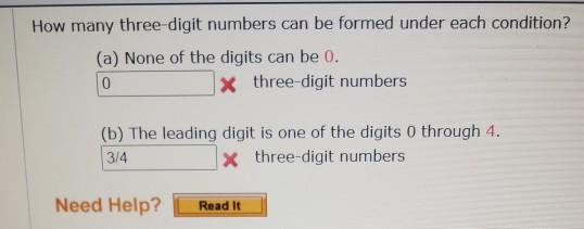 Solved How many three-digit numbers can be formed under each | Chegg.com