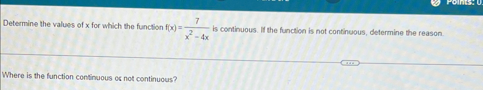 Solved Determine the values of x ﻿for which the function | Chegg.com