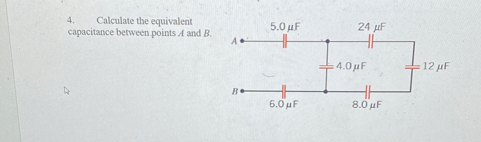 Solved Calculate the equivalent capacitance between points A | Chegg.com