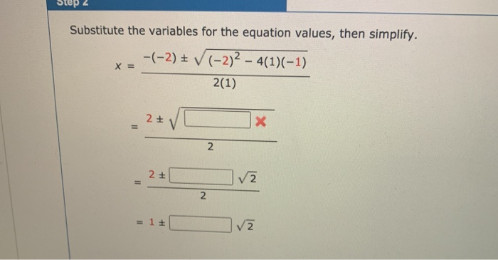 Solved Substitute the variables for the equation values, | Chegg.com