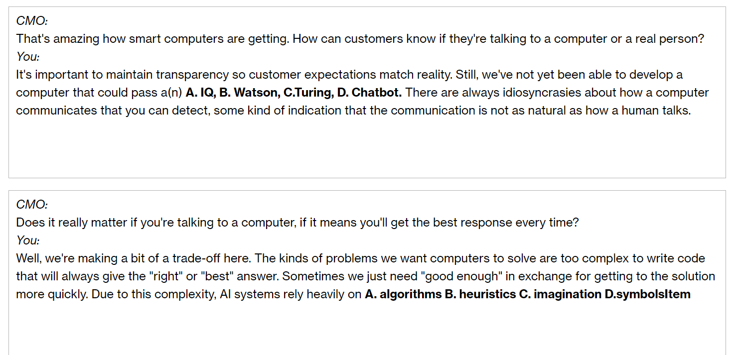 Solved Your company is considering deploying a chatbot, a | Chegg.com