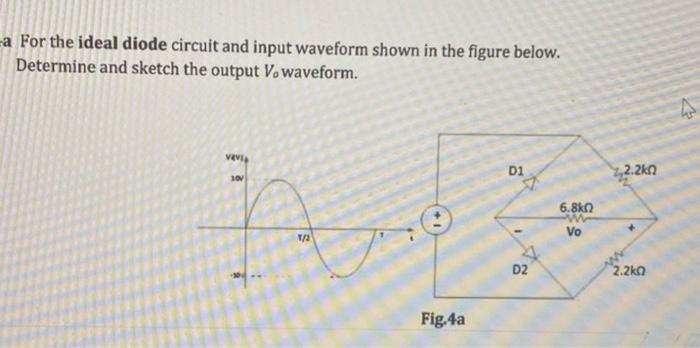 Solved a For the ideal diode circuit and input waveform | Chegg.com