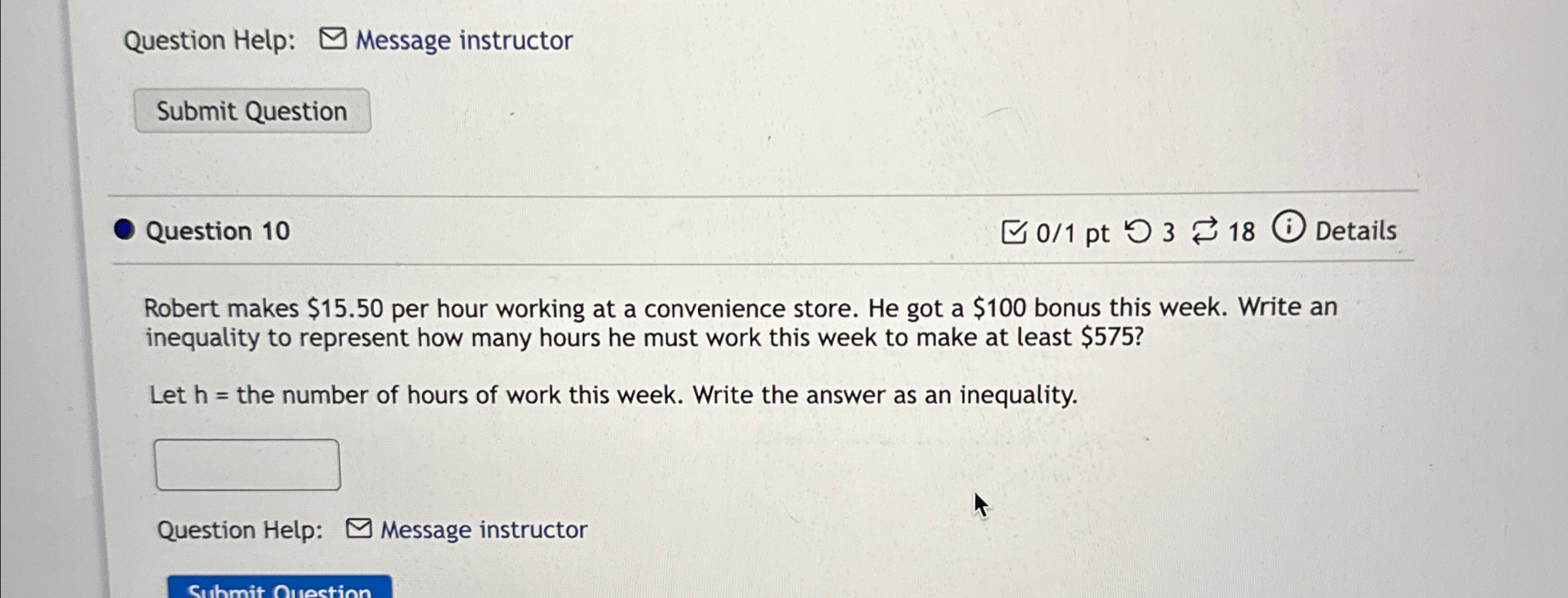 Solved Question Help: Message instructor Question | Chegg.com