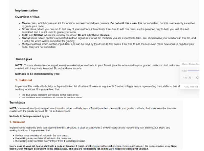 Solved Implementation Overview of files • TNode class, which | Chegg.com