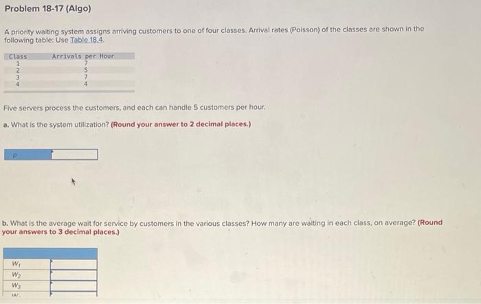 Solved A priority waiting system assigns arriving customers | Chegg.com