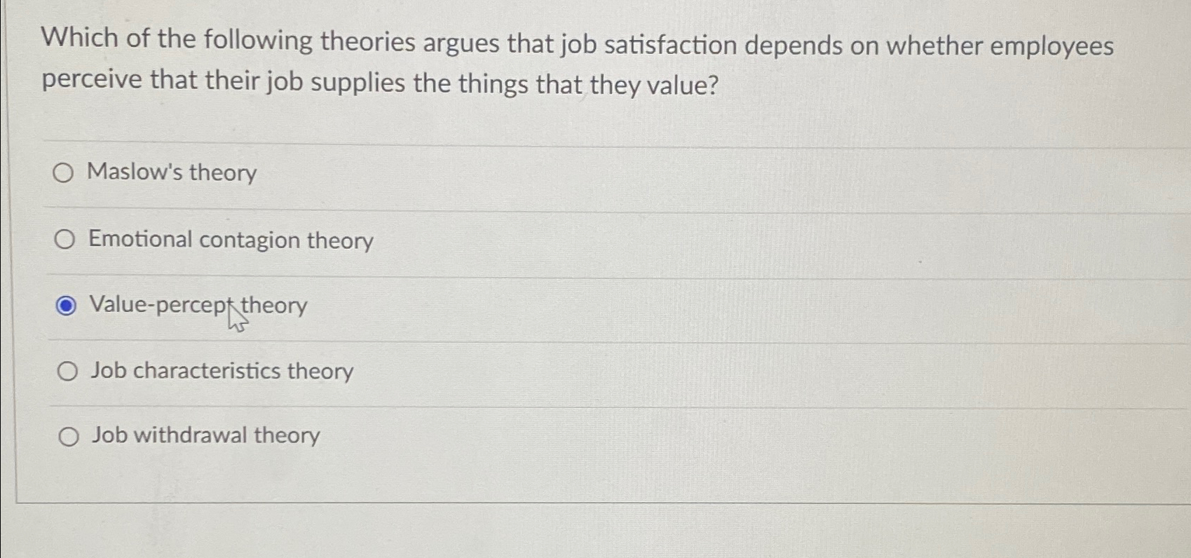Solved Which of the following theories argues that job | Chegg.com