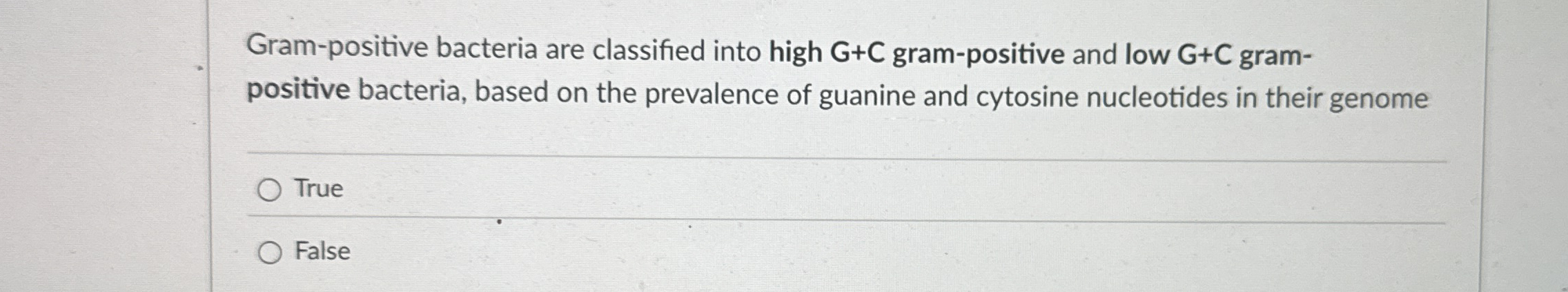 Solved Gram Positive Bacteria Are Classified Into High G C Chegg