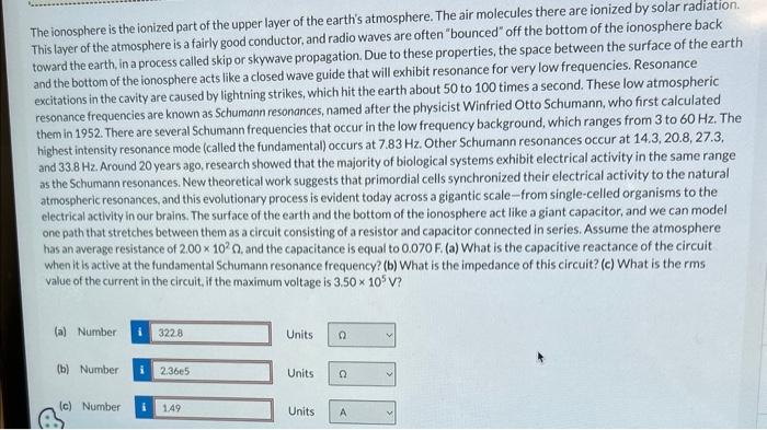 Solved The ionosphere is the ionized part of the upper layer | Chegg.com