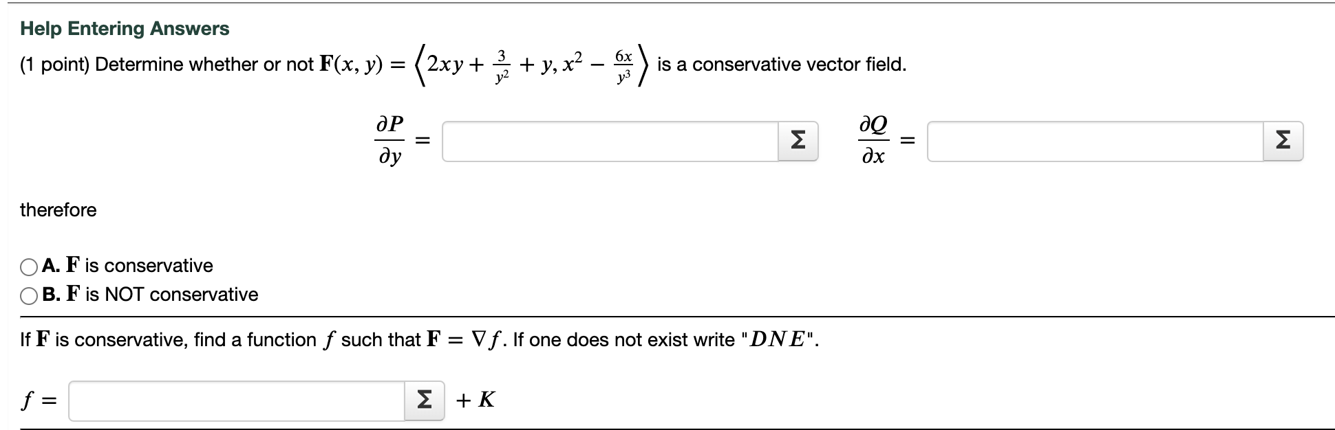 Solved Help Entering Answers(1 ﻿point) ﻿Determine whether or | Chegg.com