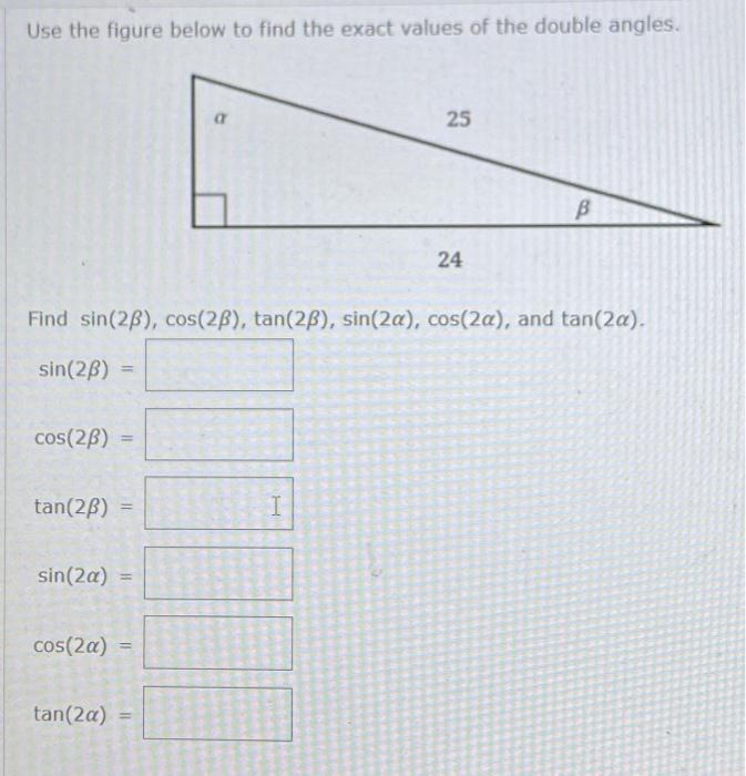 Solved Use the figure below to find the exact values of the | Chegg.com