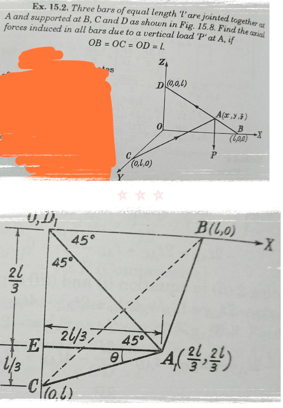 Solved Ex. 15.2. Three bars of equal length 'l' are jointed | Chegg.com