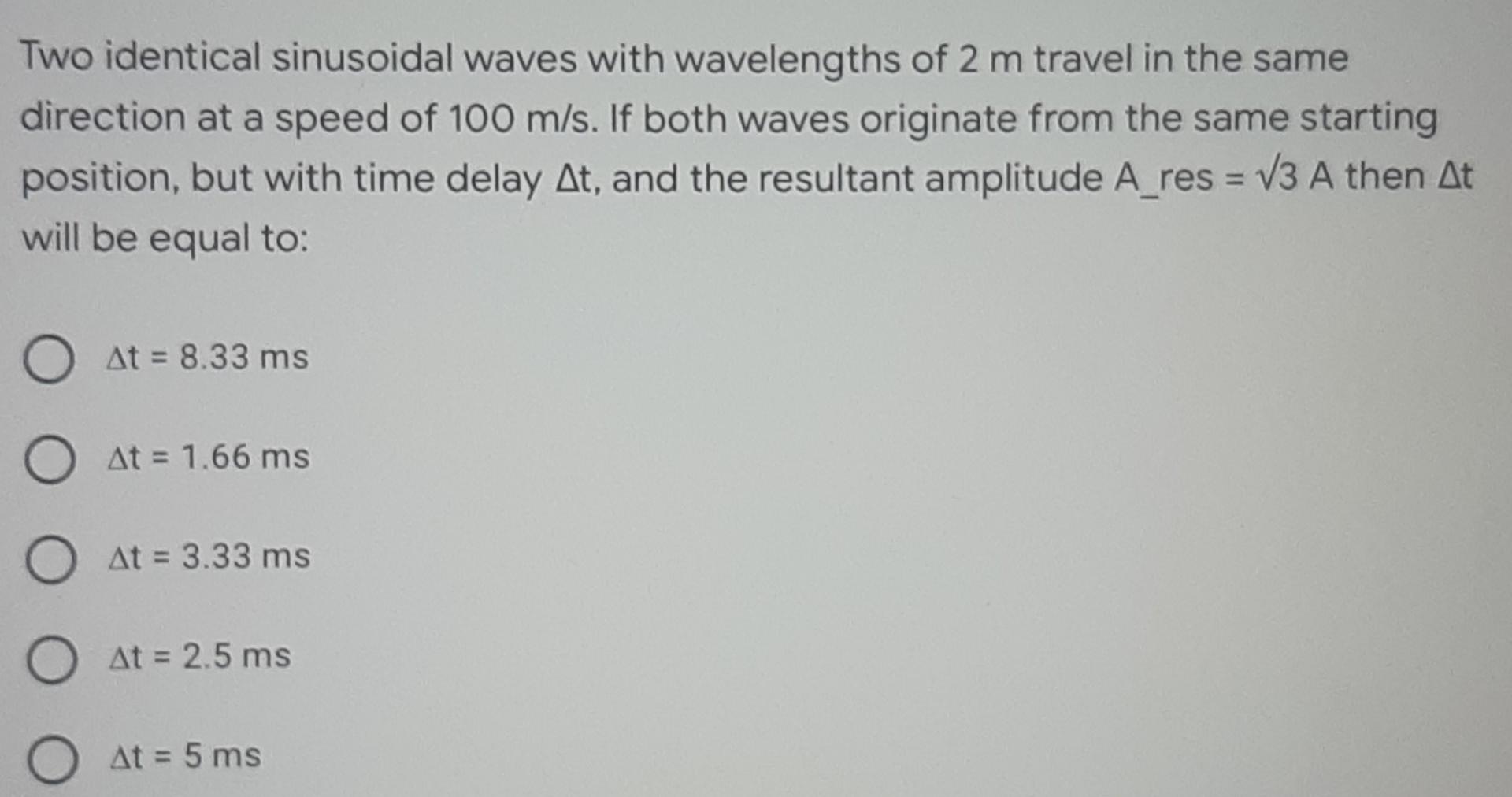 Solved Two identical sinusoidal waves with wavelengths of 2 | Chegg.com