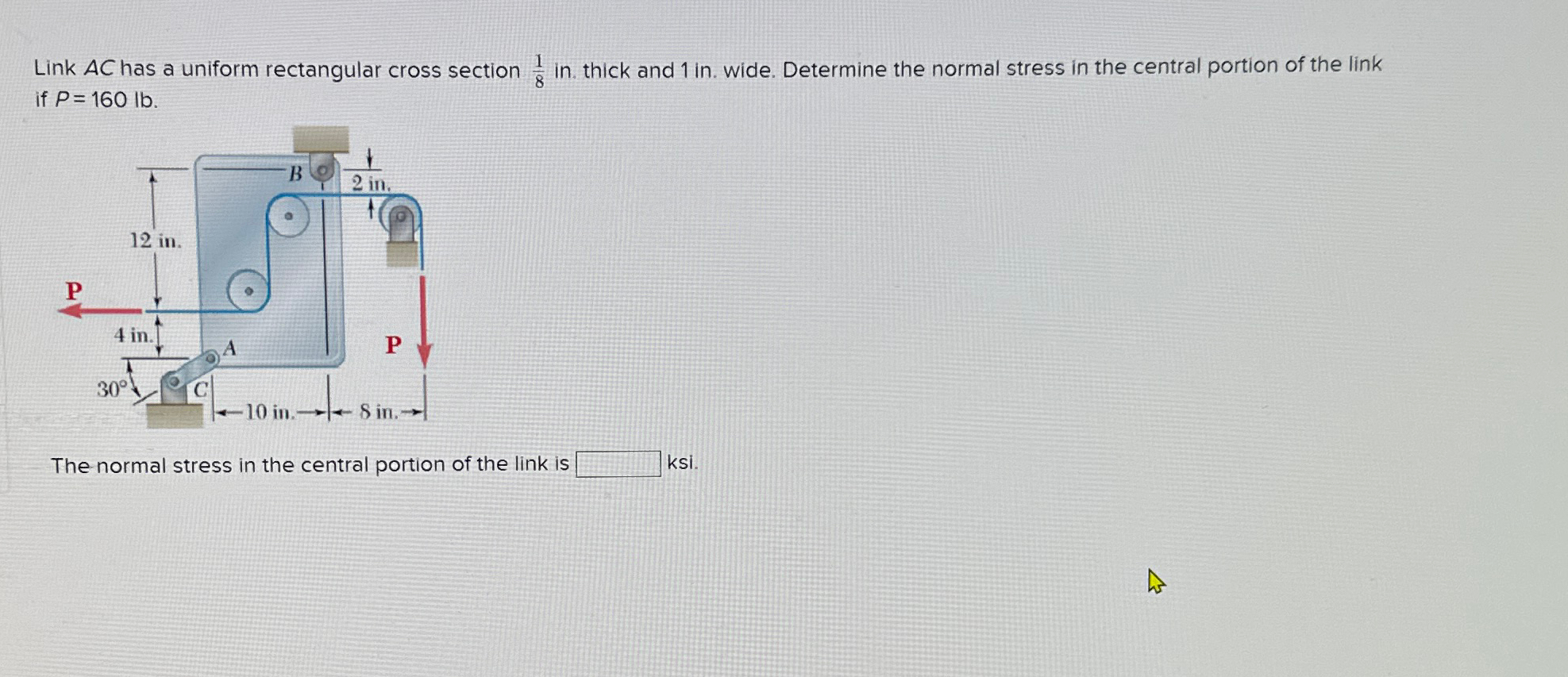 Solved Link AC ﻿has a uniform rectangular cross section 18 | Chegg.com