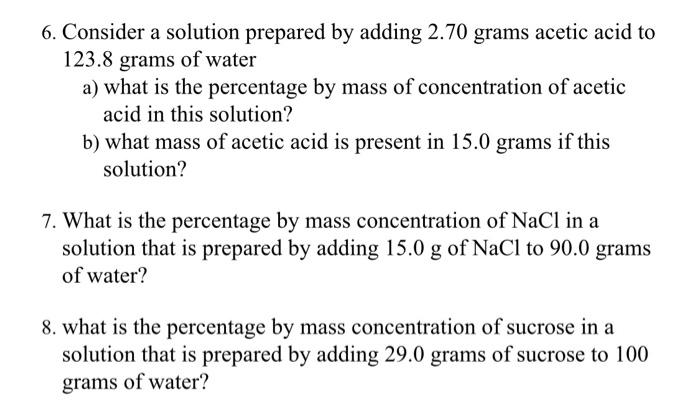 Solved 6. Consider a solution prepared by adding 2.70 grams | Chegg.com