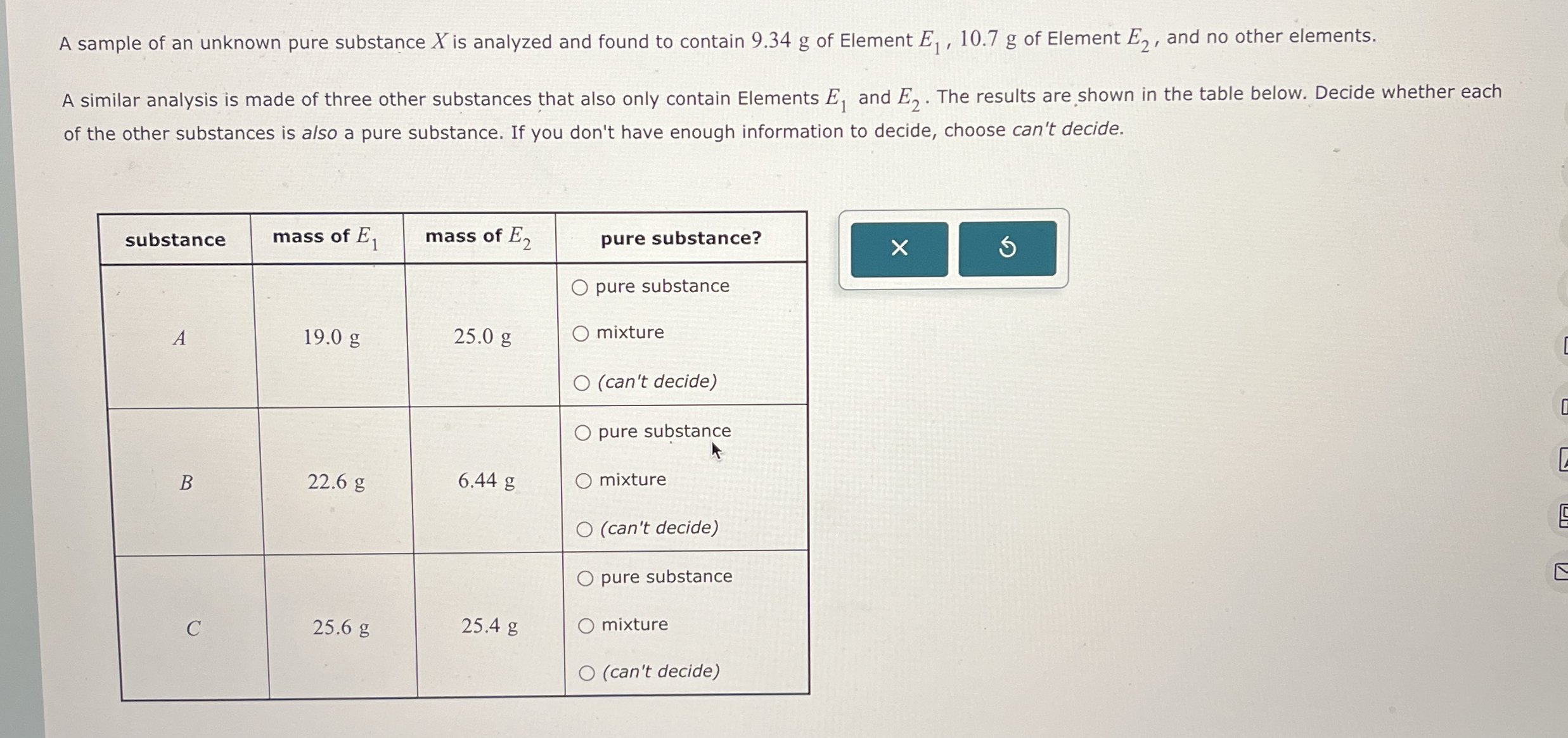 Solved A sample of an unknown pure substance x ﻿is analyzed | Chegg.com