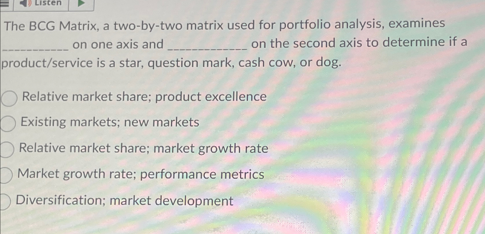 Solved The BCG Matrix, a two-by-two matrix used for | Chegg.com
