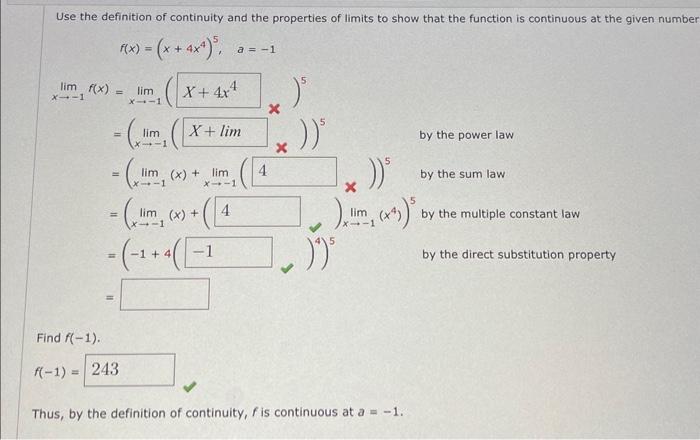 Solved Use the definition of continuity and the properties | Chegg.com