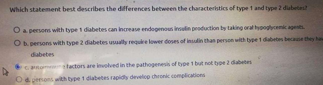 Solved Which statement best describes the differences | Chegg.com