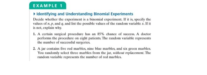 Solved Identifying and Understanding Binomial Experiments | Chegg.com