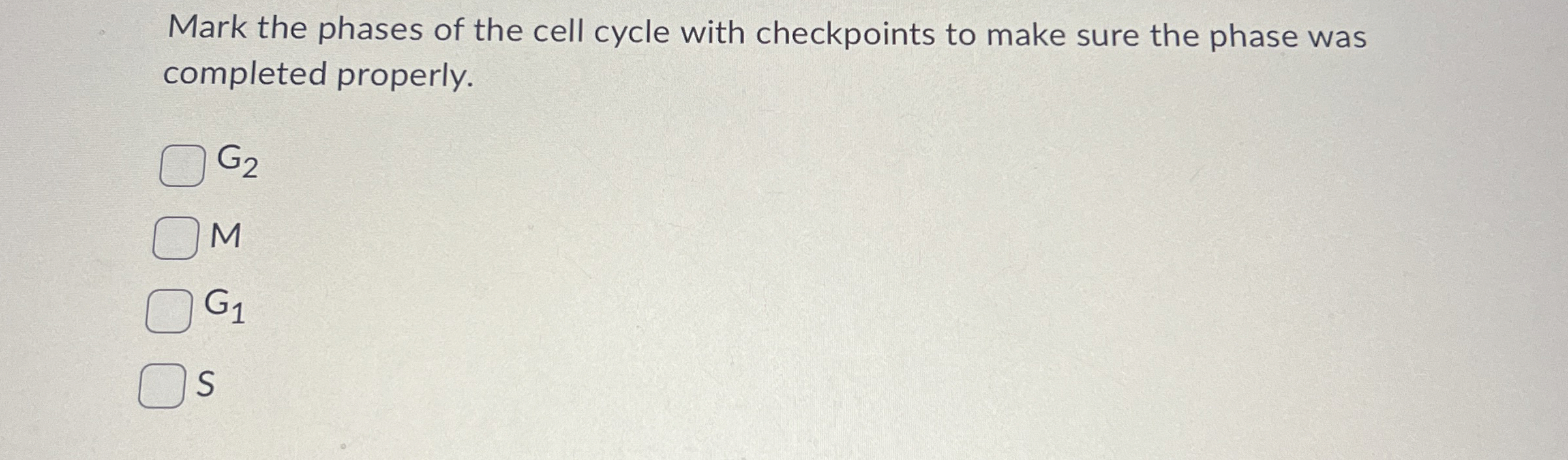 Solved Mark the phases of the cell cycle with checkpoints to | Chegg.com