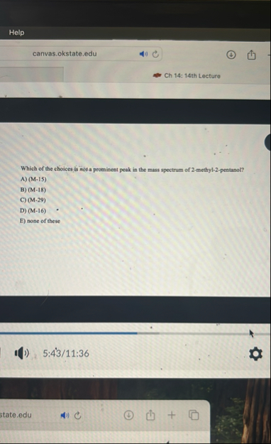 Solved Helpcanvas.okstate.eduCh 14: 14th LectureWhich of the | Chegg.com