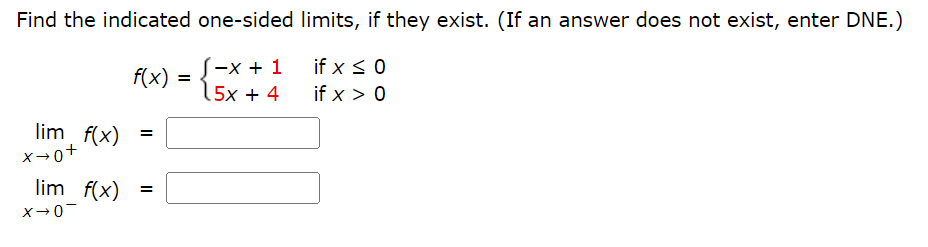 Solved Find the indicated one-sided limits, ﻿if they exist. | Chegg.com