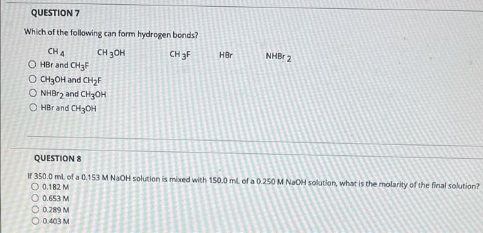 Solved QUESTIONS Which of the following contains the fewest | Chegg.com