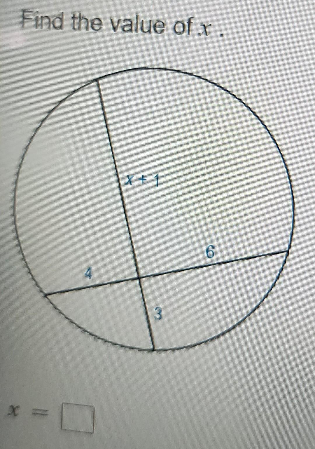 Solved Find the value of x. | Chegg.com