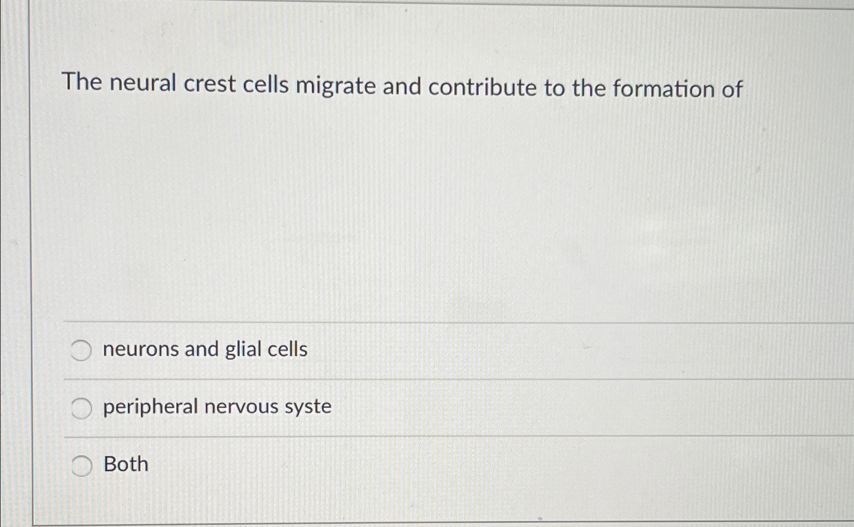 Solved The neural crest cells migrate and contribute to the | Chegg.com