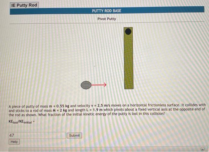 Solved IE Putty Rod PUTTY ROD BASE Pivot Putty A piece of | Chegg.com