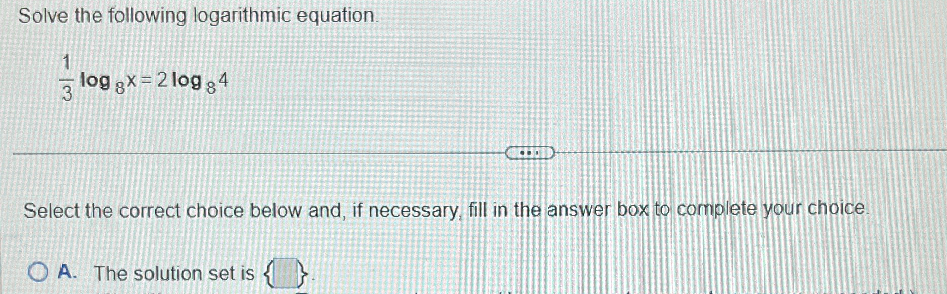 Solved Solve the following logarithmic | Chegg.com