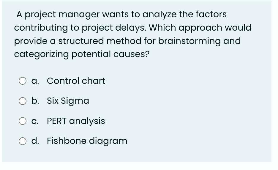 Solved A project manager wants to analyze the | Chegg.com