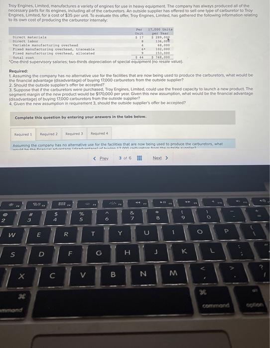 Solved Exercise 11-3 (Algo) Make or Buy Decision | Chegg.com