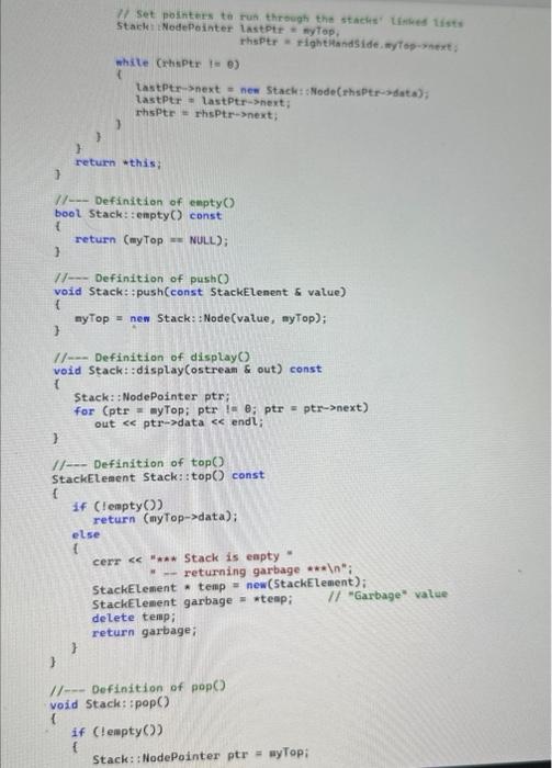 Solved Set pointies to rus through the stacks' linkes lists | Chegg.com