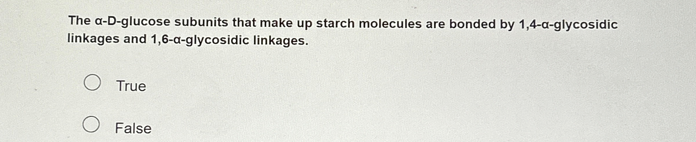 Solved The α-D-glucose subunits that make up starch | Chegg.com