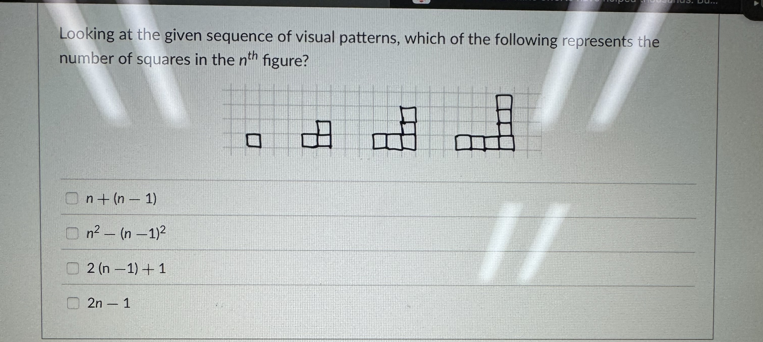 Solved Looking at the given sequence of visual patterns, | Chegg.com