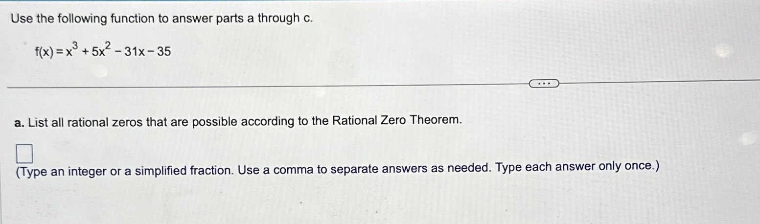 Solved Use the following function to answer parts a through | Chegg.com