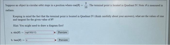 Solved Suppose An Object In Circular Orbit Stops In A