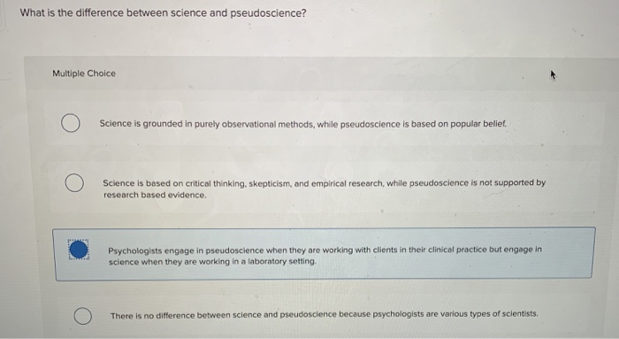 Solved What is the difference between science and | Chegg.com