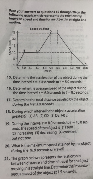 Solved Base your answers to questions 15 through 20 on the | Chegg.com