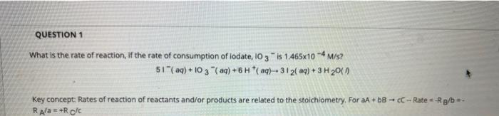 Solved What is the rate of reaction, If the rate of | Chegg.com