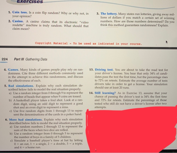 Solved Exercises 1. Coin toss. Is a coin flip random? Why or | Chegg.com