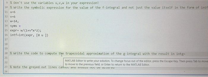 Solved W 1. Use the symbolic toolbox in Matlab to compute | Chegg.com