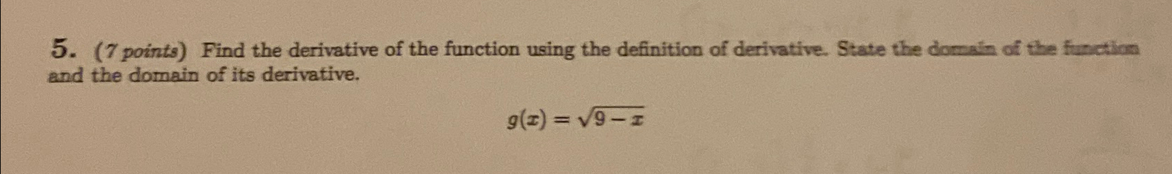 Solved (7 ﻿points) ﻿Find the derivative of the function | Chegg.com